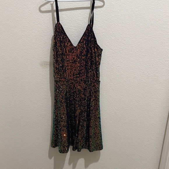 privy | Dresses | Privy Sequin Mini Dress Black And Green | Poshmark